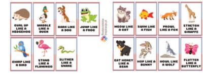 Animals movement cards (free printables)